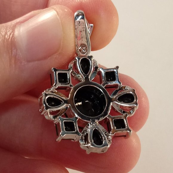 Jewelry | 18k White Gold Filled Flower Pear Princess Cut Black Onyx ...